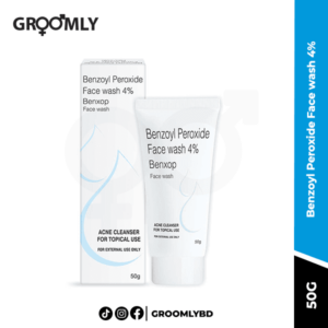 Benxop Benzoyl Peroxide Face wash 4%- 50g - Groomly BD Benxop Benzoyl ...